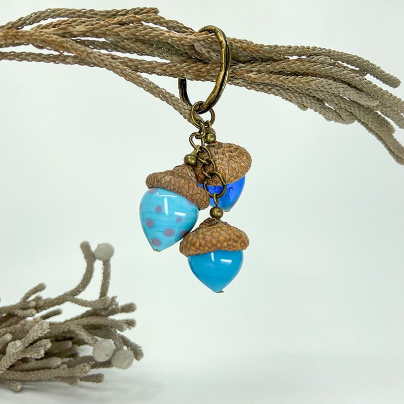 Breloc Murano cu Ghinde albastre - Atelierul de Murano