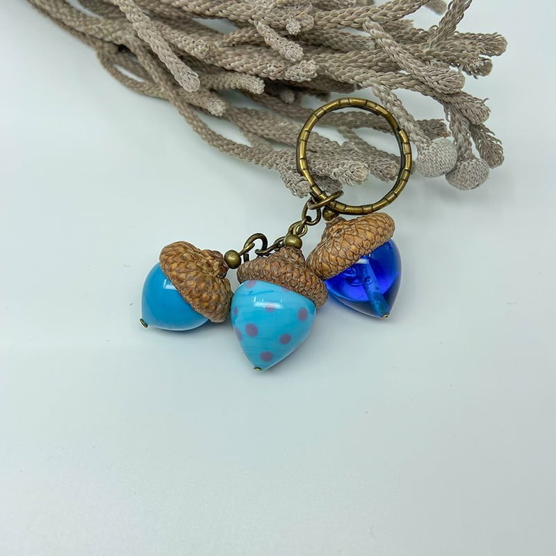 Breloc Murano cu Ghinde albastre - Atelierul de Murano