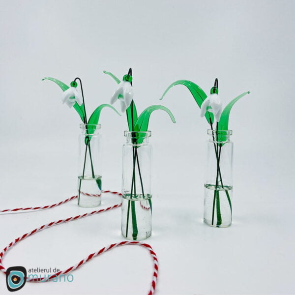 Decorațiune Murano Vază cu Ghiocel - Atelierul de Murano
