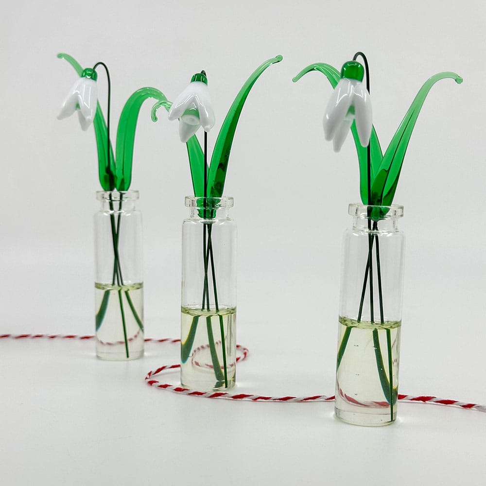 Decorațiune Murano Vază cu Ghiocel - Atelierul de Murano